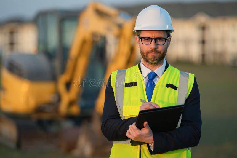 Supervisor Man Wearing Helmet, Copy Space. Photo of Supervisor Man ...
