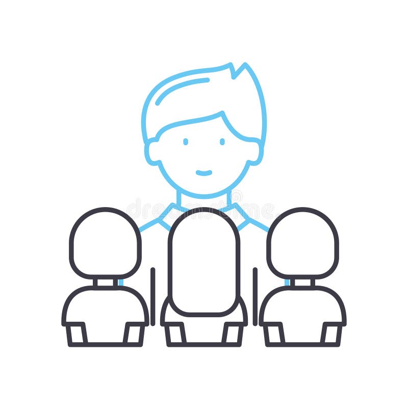Supervisor Management Line Icon, Outline Symbol, Vector Illustration ...