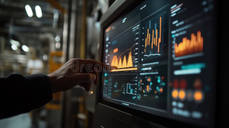 Supervisor Monitoring Production Line Using Digital Display in Factory Stock Photo - Image of ...