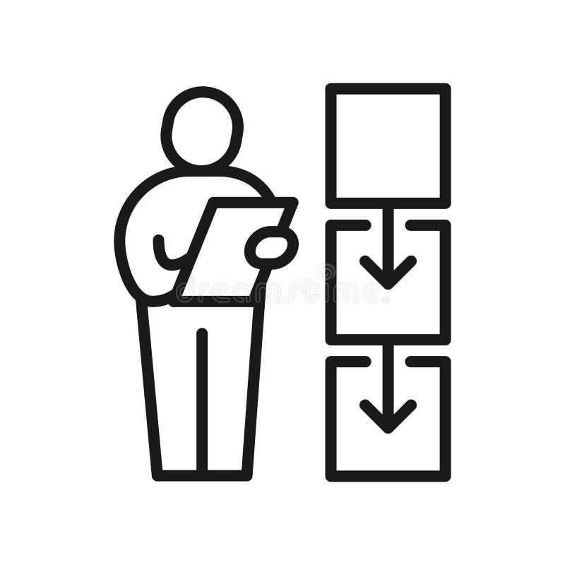 Supervisor Monitoring Workflow Step by Step Icon with Check Mark and ...