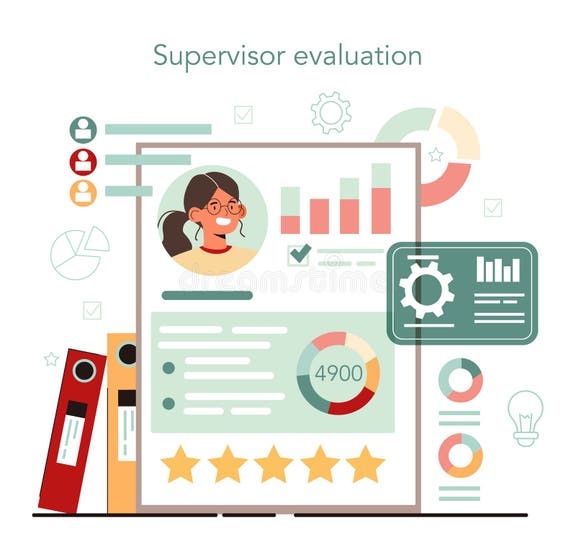 Supervisor Online Service or Platform. Manager Guiding Employees Stock Vector - Illustration of ...