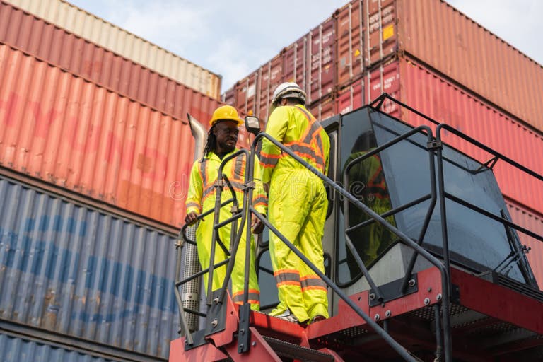 Supervisor in Safety Gear and Engineer in Hardhat Checking and Control ...