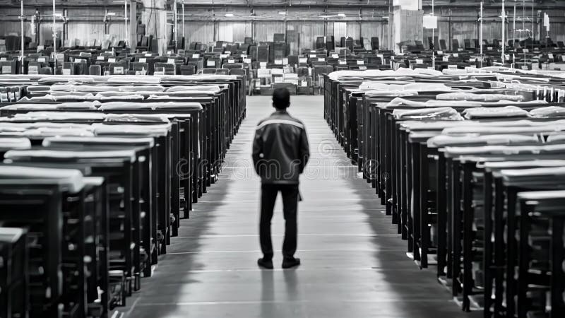 Supervisor Standing in Warehouse with Workers in Background Stock Video ...