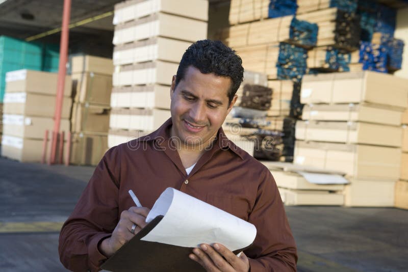 Smart Indian Engineer Man Worker Doing Stocktaking of Product ...