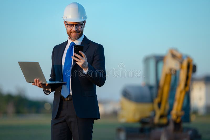 Supervisor in Suit and Helmet. Investor Civil Engineer, Construction ...