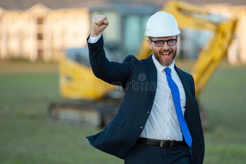 Supervisor in Suit and Helmet. Investor Civil Engineer, Construction ...