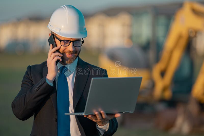 Supervisor in Suit and Helmet. Investor Civil Engineer, Construction ...