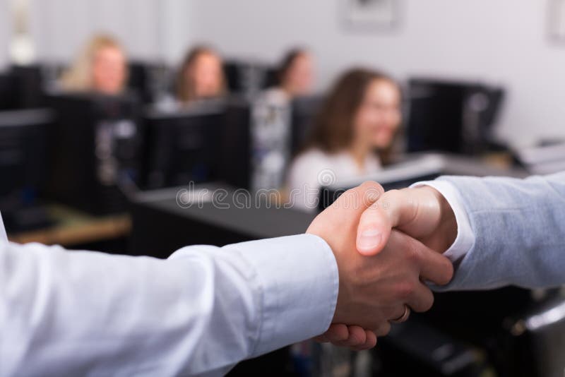 Supervisor Thanking Staff Member Stock Image - Image of businesspeople ...