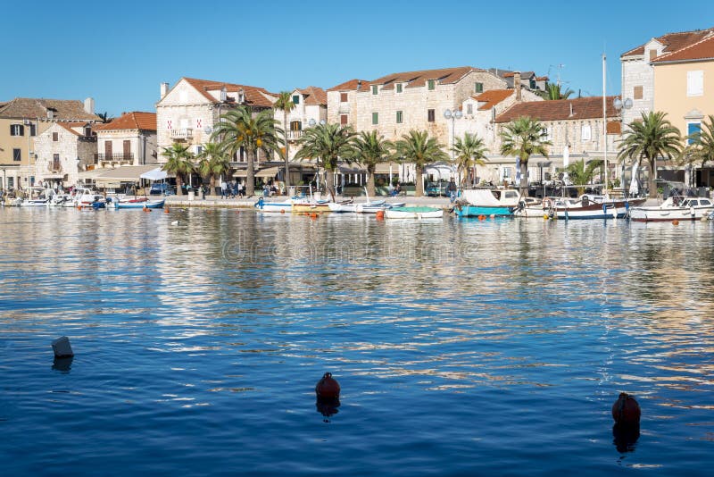 Supetar Town, Brac Island, Croatia Stock Photo - Image of boat, town ...