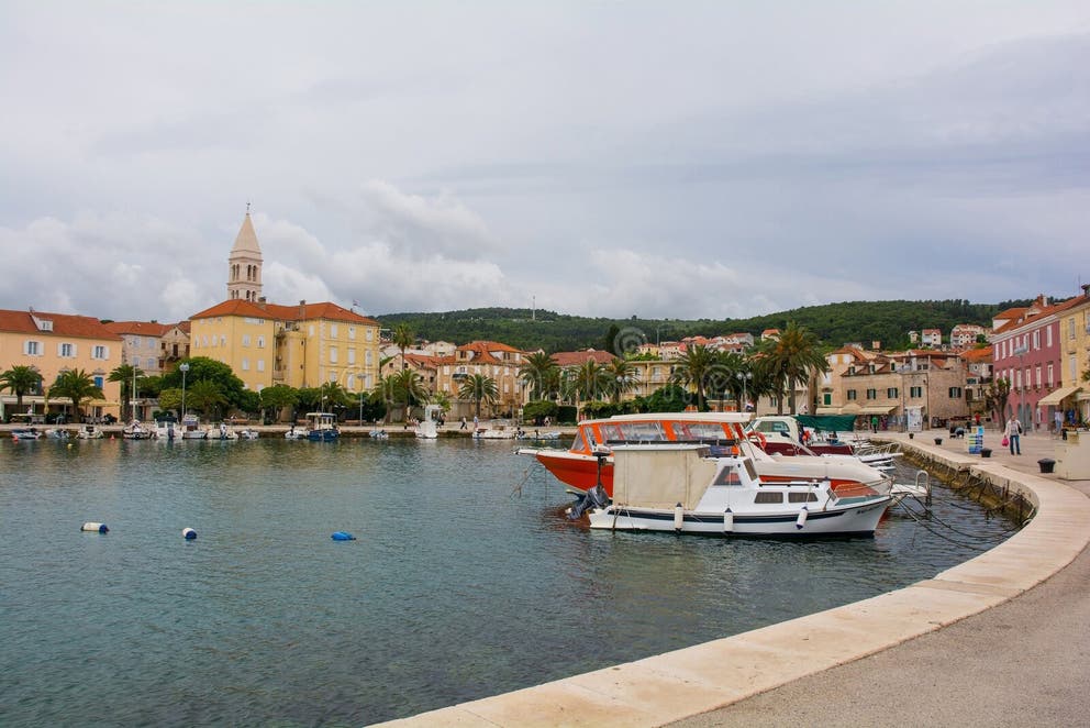 Supetar Waterfront, Brac Island, Croatia Editorial Stock Photo - Image ...