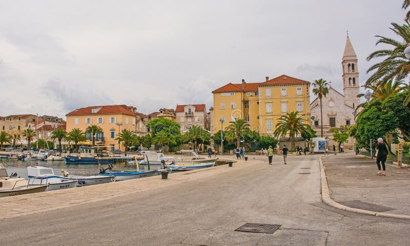 Supetar Waterfront, Brac Island, Croatia Editorial Image - Image of ...