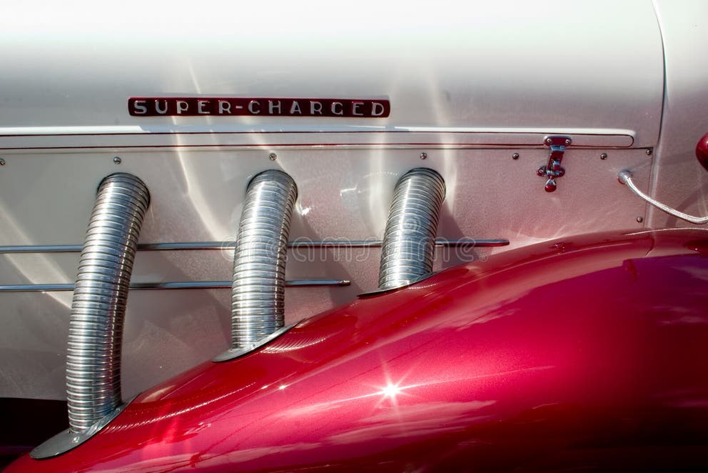 Supper-Charged-Car stock photo. Image of vintage, pipes - 16108718