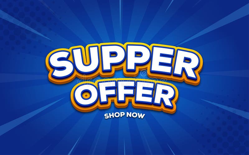 Supper Offer Banner Template with Text Effect Stock Illustration ...