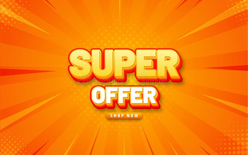 Supper Offer Banner Template with Editable Text Effect Stock ...