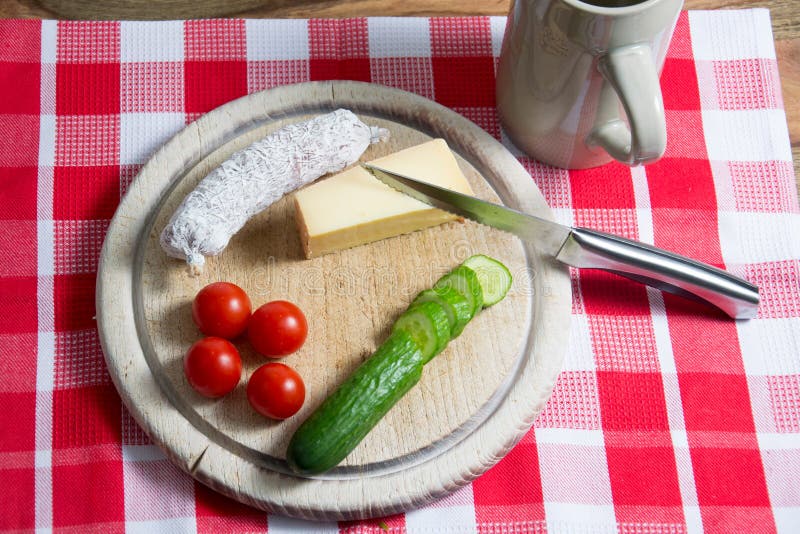 Supper stock photo. Image of salt, bread, gherkin, blue - 57794442