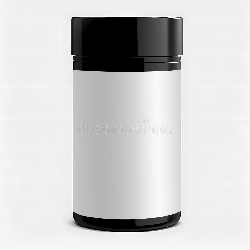 Supplement Bottle with Blank Label Stock Illustration - Illustration of ...