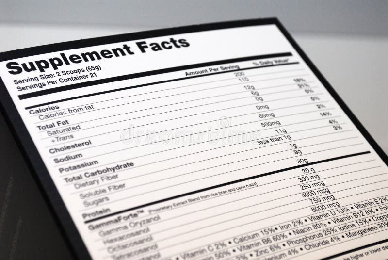 Supplement Facts stock photo. Image of medicine, dieting - 12862650