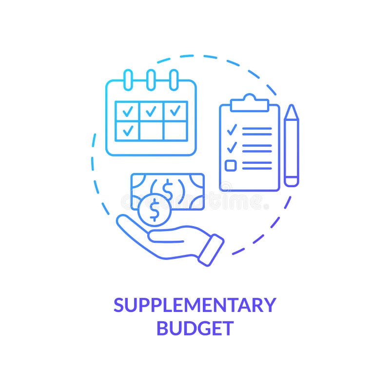 Supplementary Budget Blue Gradient Concept Icon Stock Vector ...