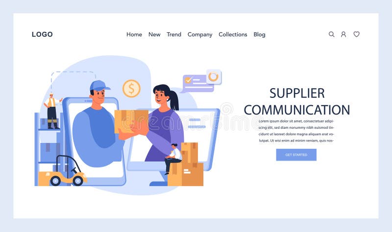 Supplier Communication Concept. Flat Vector Illustration Stock Vector ...