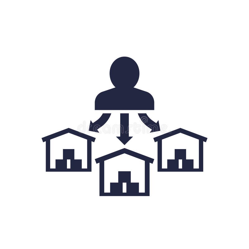 Supplier Icon with Warehouses, Vector Stock Vector - Illustration of ...