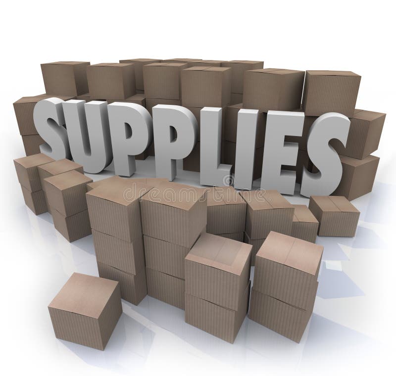 Supplies Cardboard Boxes Food Material Resources Needed Stock Room ...