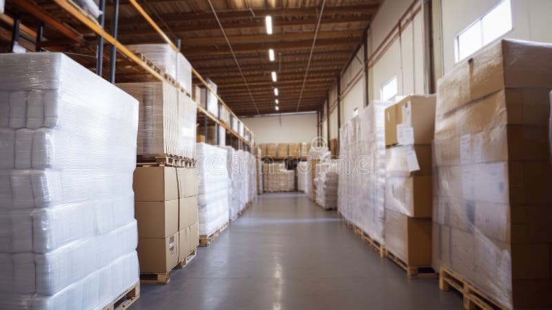 Supplies Storage Area in a Warehouse Facility Stock Illustration ...
