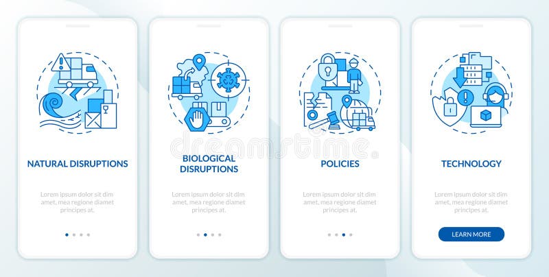Supply Chain Challenges Blue Onboarding Mobile App Screen Stock Vector - Illustration of ...