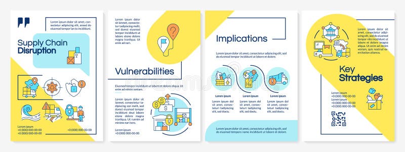Supply Chain Disruption Blue and Yellow Brochure Template Stock ...