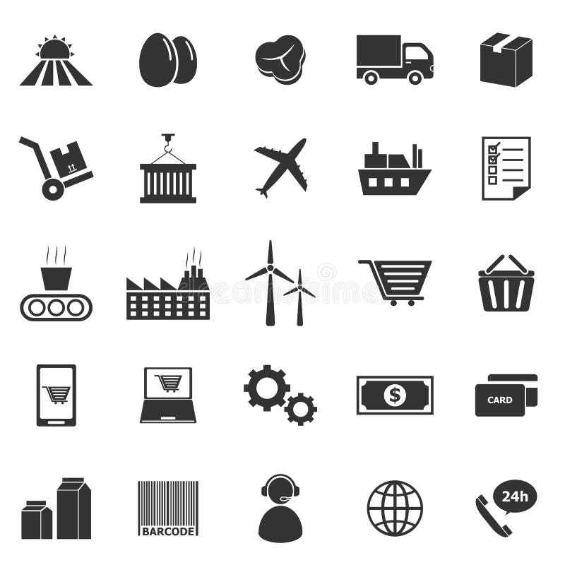 Supply Chain Icons on White Background Stock Vector - Illustration of ...