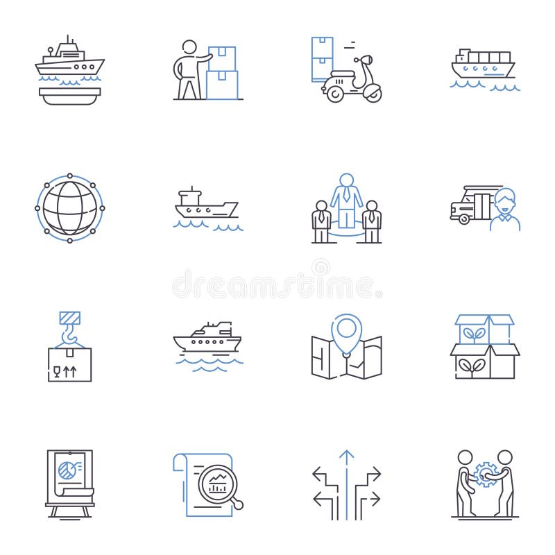 Supply Chain Line Icons Collection. Logistics, Distribution ... Supply Chain Line Icons Collection. Logistics, Distribution ...