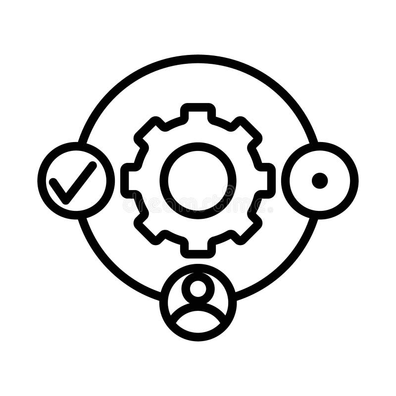 Supply Chain Linear Logo Mark in Black and White Stock Vector ...