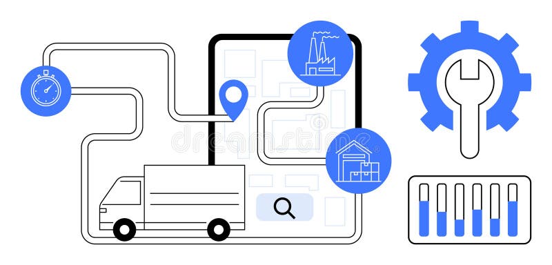 Optimization Realtime Shipment Tracking Stock Illustrations – 179 Optimization Realtime Shipment ...