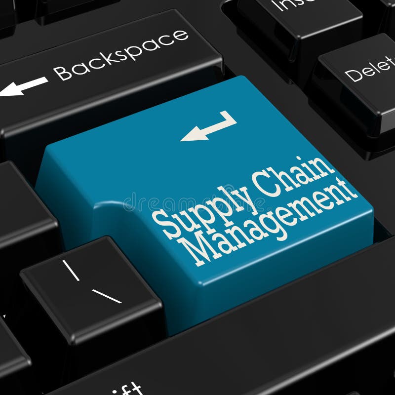 Supply Chain Management Concept 3D Render Stock Illustration ...