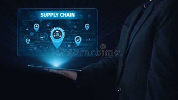 Supply Chain Management Network Visualization Elide Stock Illustration ...