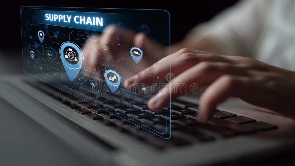 Supply Chain Management Network Visualization Muxer Stock Photo - Image ...