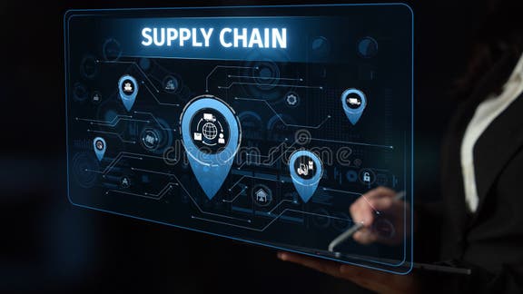 Supply Chain Management Network Visualization Muxer Stock Photo - Image ...