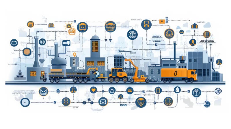 Supply Chain Management Process Theme Efficient Stock Photo - Image of ...