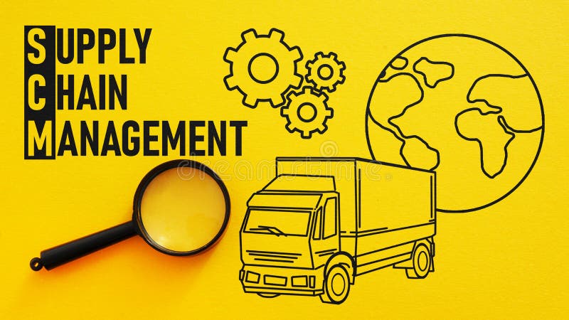 Supply Chain Management SCM is Shown Using the Text Stock Image - Image ...