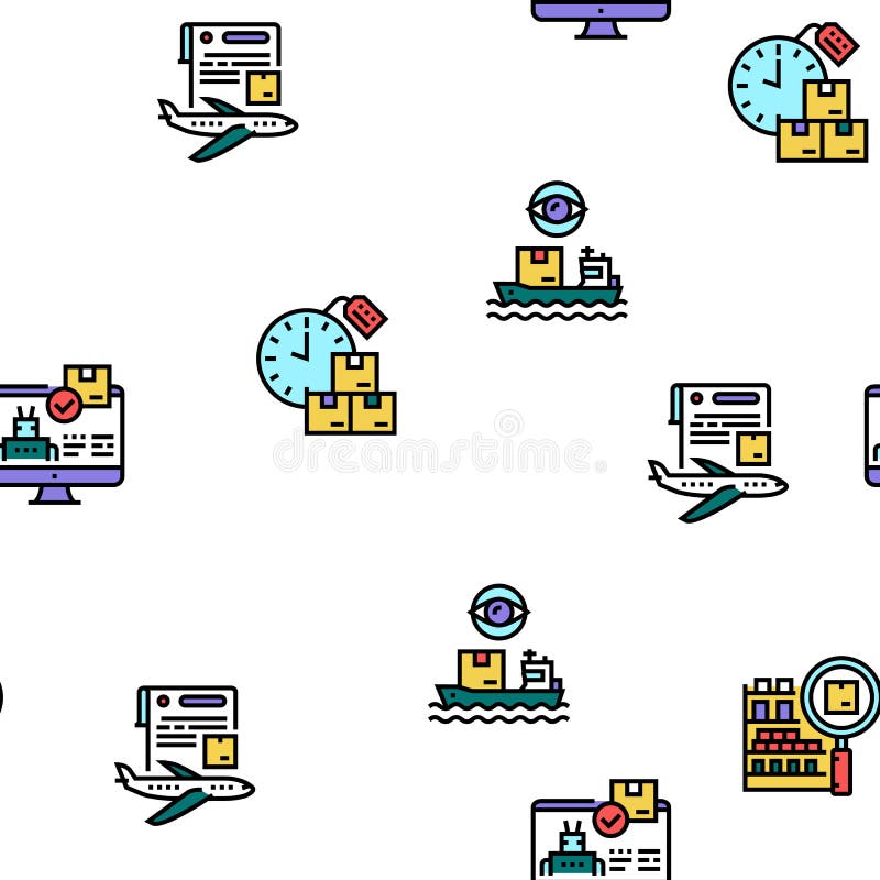 Supply Chain Management System Icons Set Vector Stock Vector ...