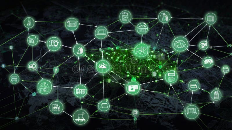 Supply Chain Network Concept Visualization Stock Illustration ...