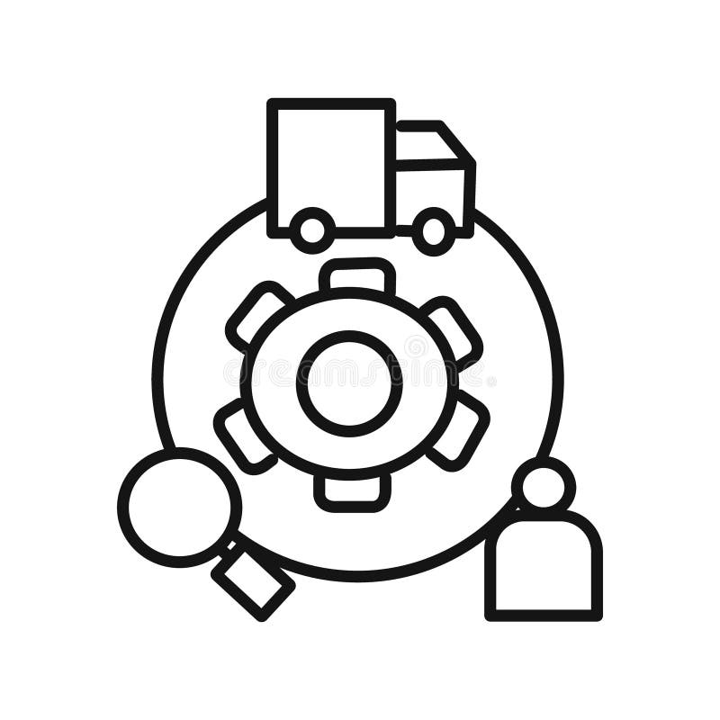 Supply Chain Process Icon Linear Graphics Set Vector Stock Vector ...