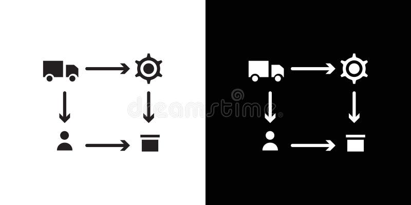 Supply Chain Process Icon Thin Line Flat Illustration Stock ...