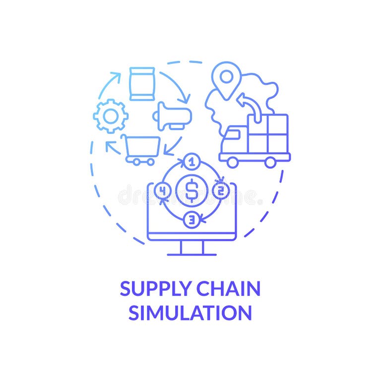 Supply Chain Simulation Blue Gradient Concept Icon Stock Vector ...