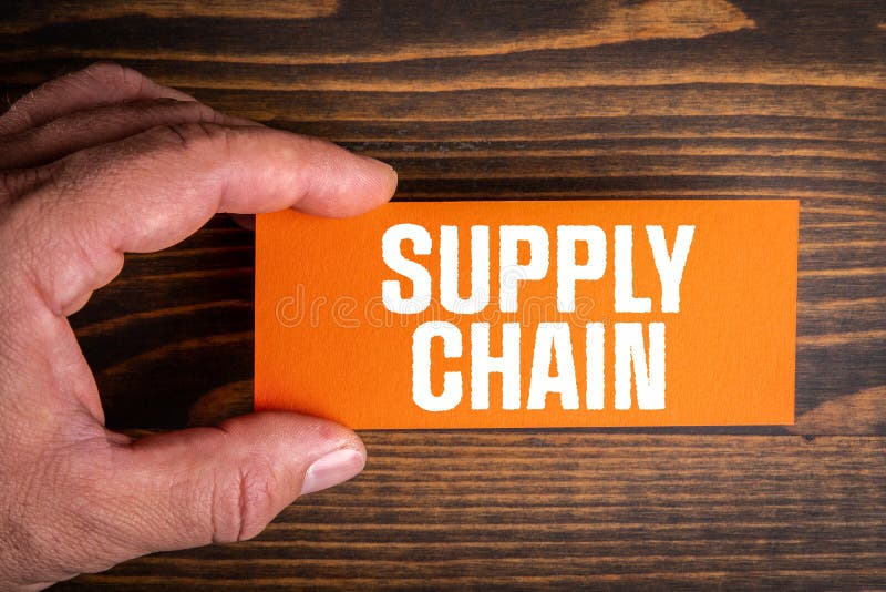 Supply Chain. Text on Orange Sticky Note Stock Photo - Image of ...