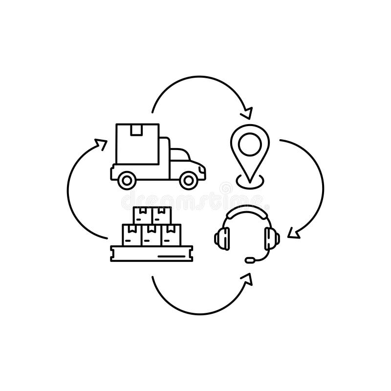 Supply Chain Visibility Outline Icon Vector Illustration Stock Vector ...