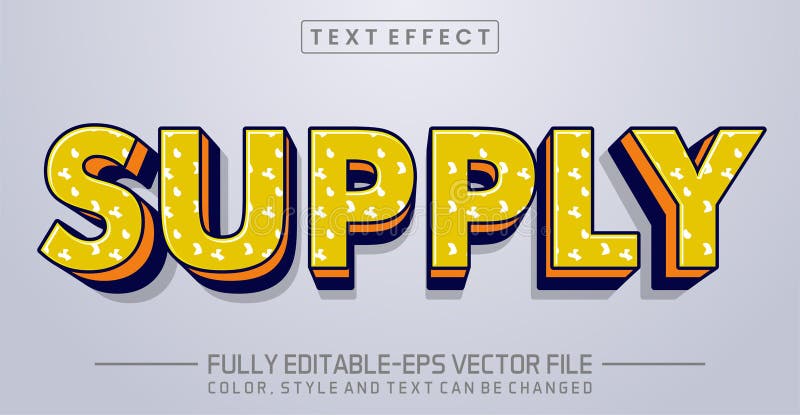 Supply 3d Text Editable Style Effect Stock Vector - Illustration of ...