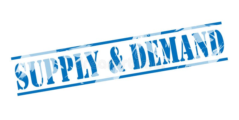 Supply and Demand Blue Stamp Stock Illustration - Illustration of ...
