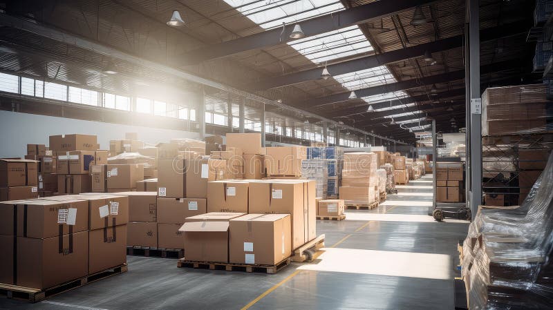 Supply Distribution Warehouse Background Stock Illustration ...