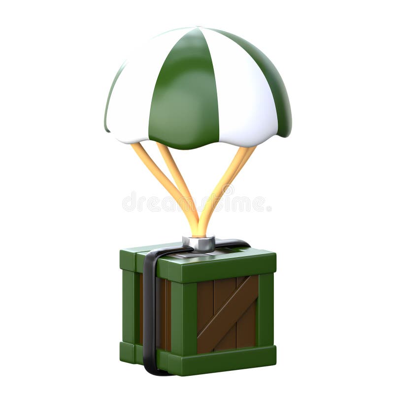 Supply Drop 3D Icon stock illustration. Illustration of warfare - 347969258