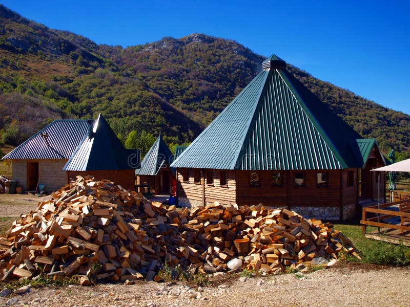 Supply of Firewood in Front of a Mountain Hut Stock Photo - Image of ...